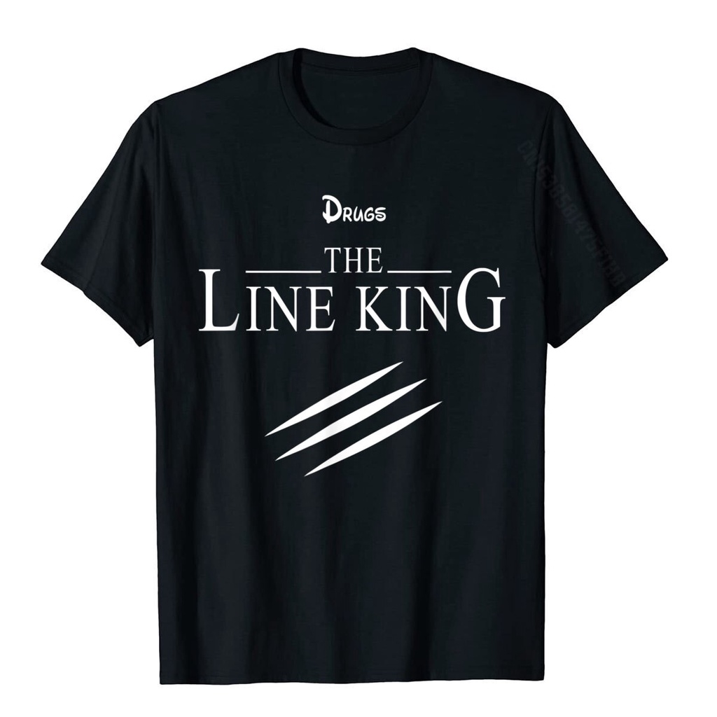เสื้อยืดสีพื้น ยาเสพติดตลก The Line King ออกแบบของขวัญเสื้อยืดวันเกิด ...