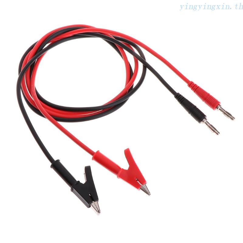 YIN 2pcs 4mm Banana Plug to for Crocodile Alligator Clip Test Probe ...