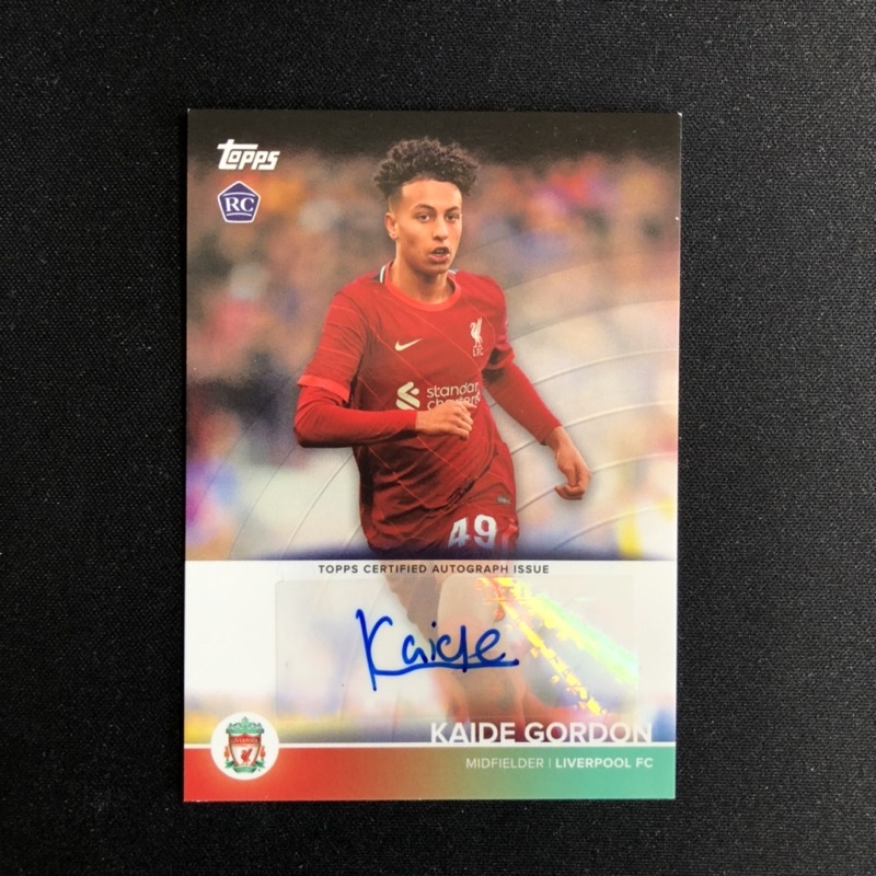 การ์ดฟุตบอล Topps Liverpool Teamset 2022 / ลายเซ็น / Kaide Gordon ...