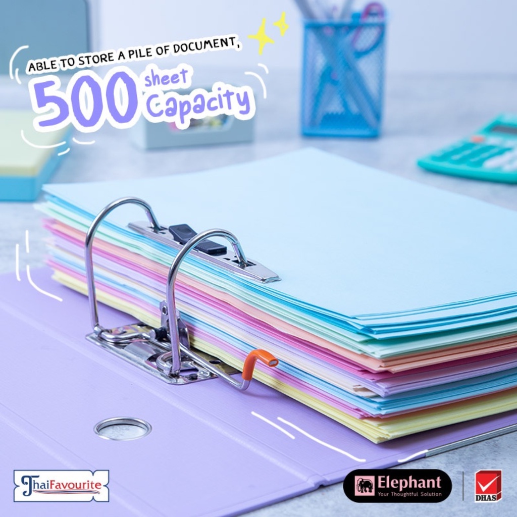 Elephant แฟ้มใส่เอกสาร สันกว้าง 3 นิ้ว No.120F / No.120A4 ขนาด F4 / A4 ...