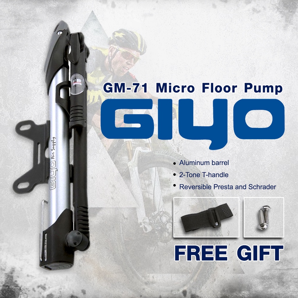 GIYO GM-71 Micro floor pump สูบติดรถจักรยาน สูบพกพา สำหรับจักรยาน | Shopee Thailand