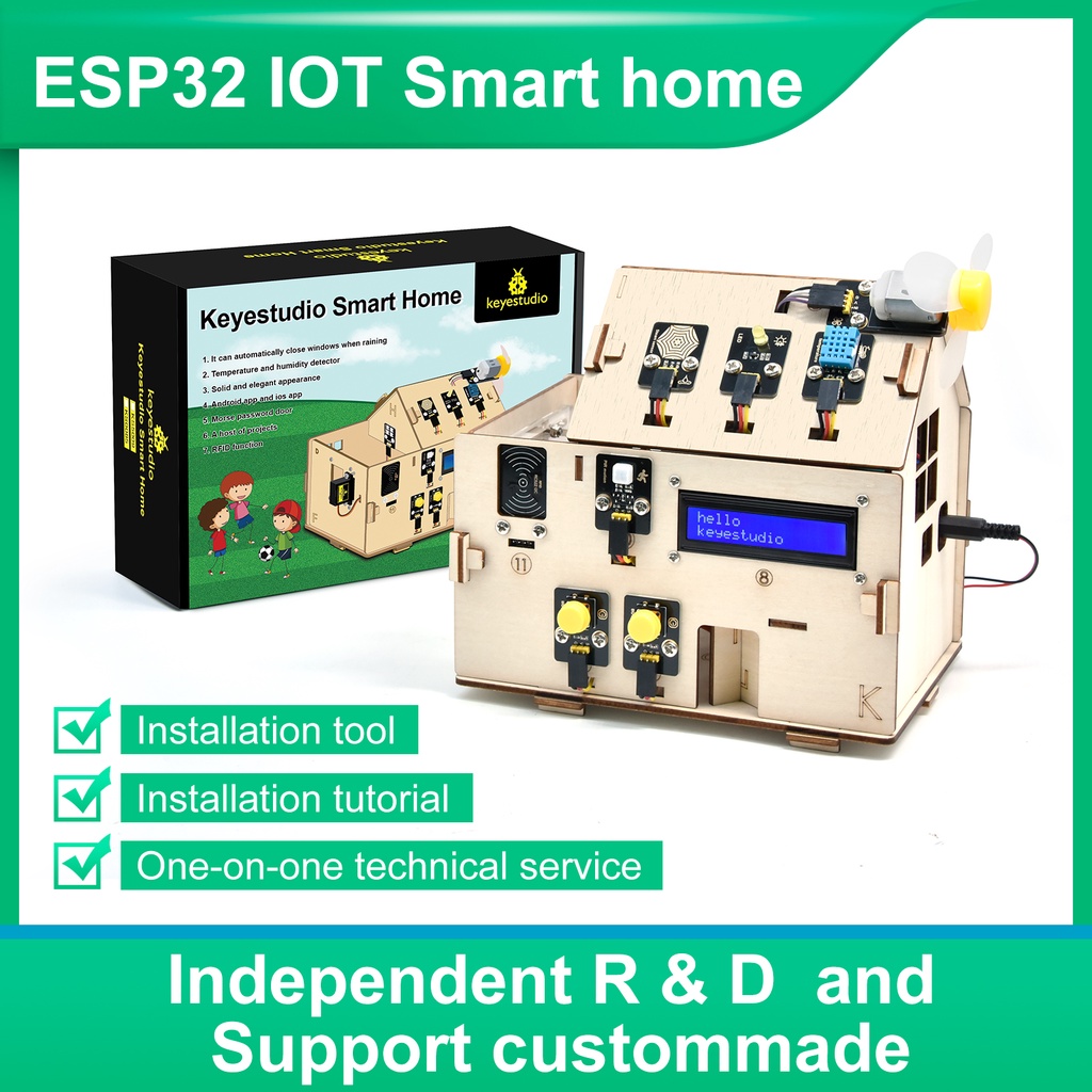 Keyestudio Smart Home IOT Kit With ESP32 Board C language And MicroPython For Arduino ESP32 ...