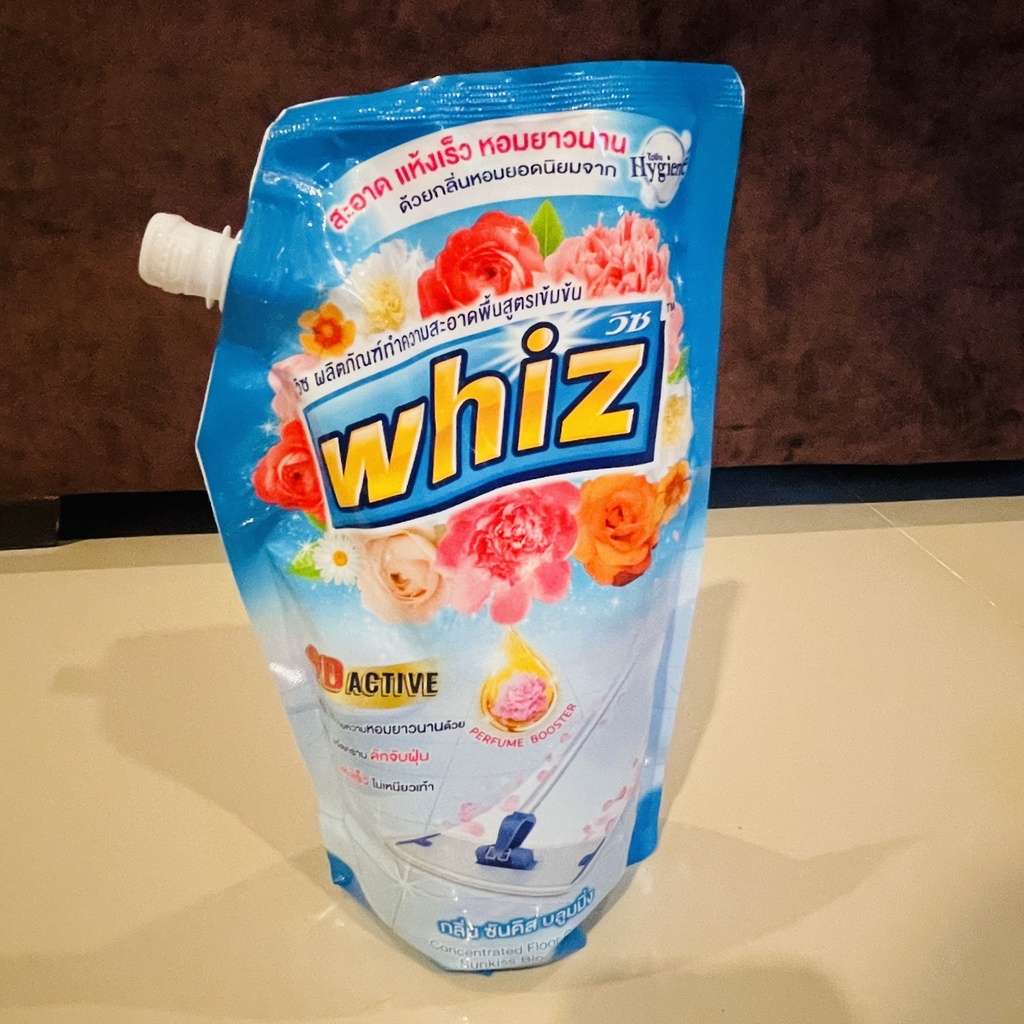 (แพคคู่!! 2 ถุง) Whiz น้ำยาถูพื้นสูตรเข้มข้น (3D Active/ Shield Tech) ทำความสะอาดพื้นวิซ 800 มล. ...