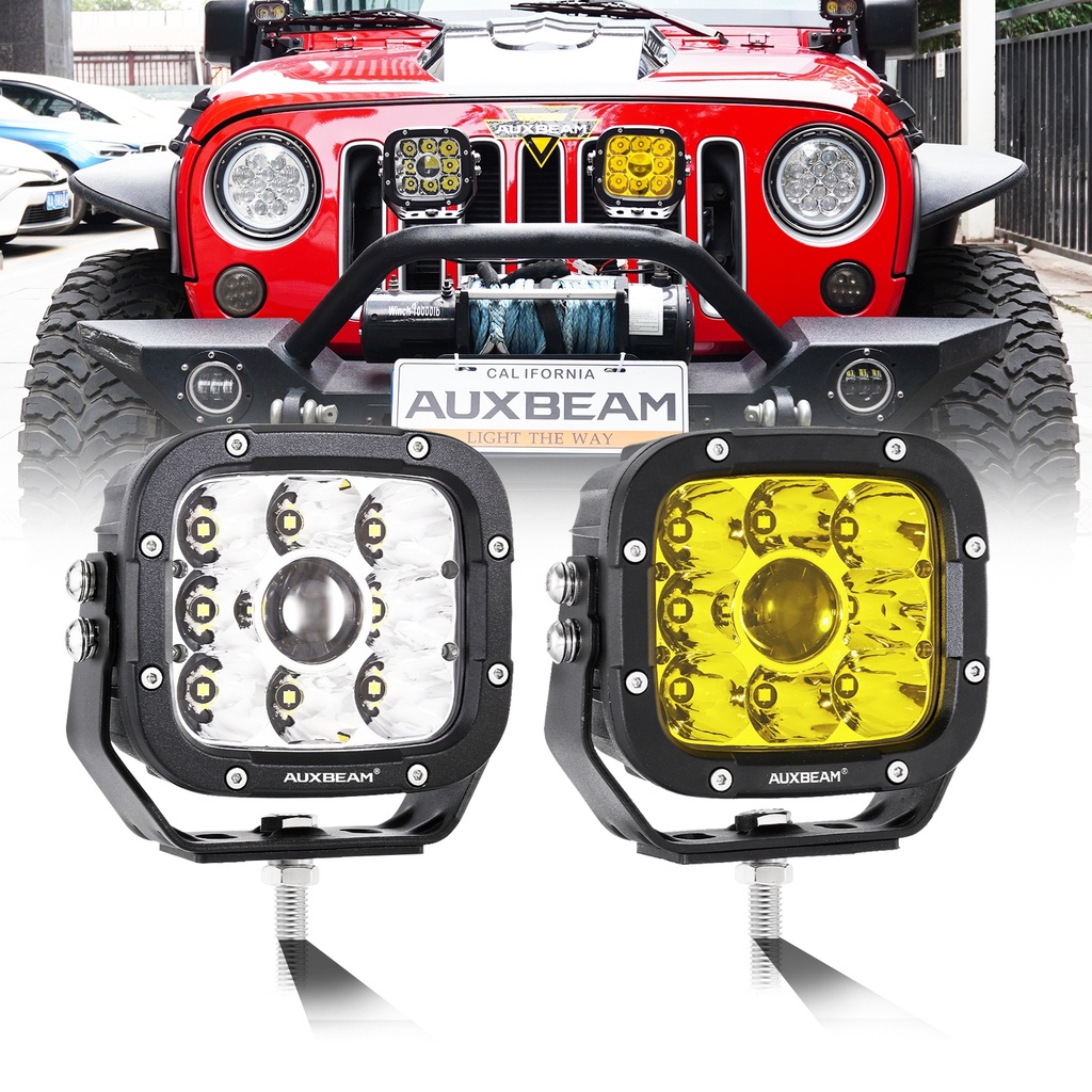 AUXBEAM 5 inch Car SUV Work Light 50W Headlight Driving Lamp 6500K ...