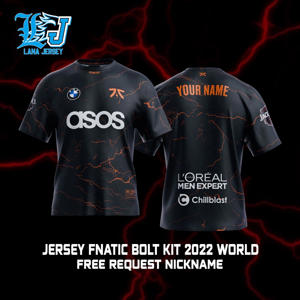 เสื้อกีฬาแขนสั้น ลายทีมชาติฟุตบอลชั้นนํา FNATIC 2022 (ฟรีชื่อเล่น) | Shopee Thailand