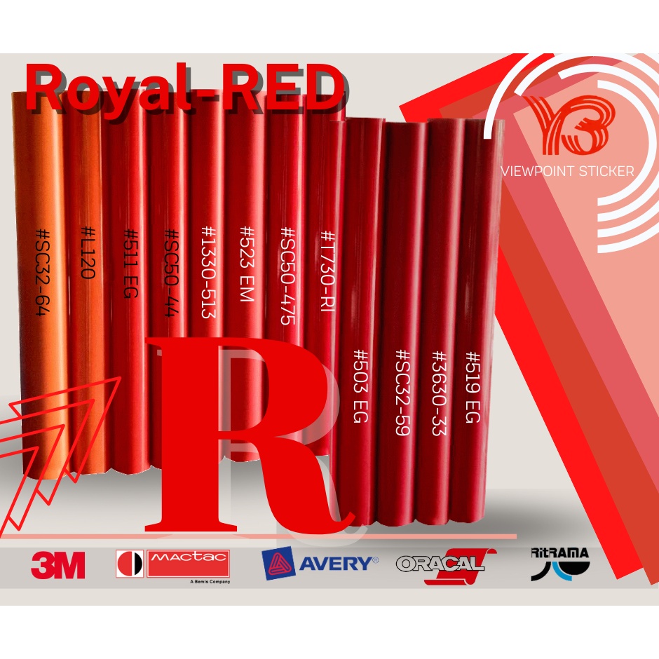 สติ๊กเกอร์อายุงานสีแดง Royal-RED รวมสีแดงที่ขายดีและเป็นที่ต้องการ ...