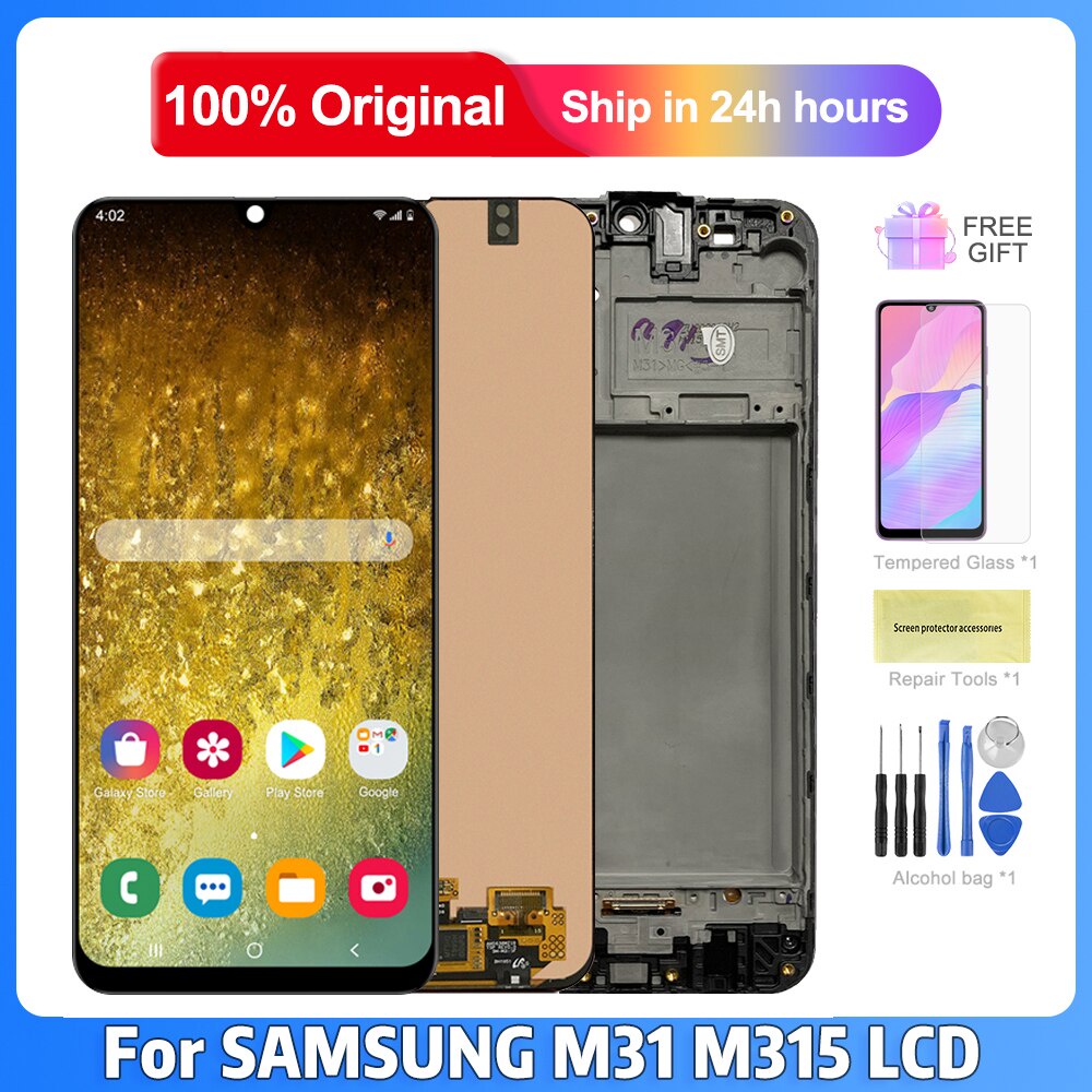 หน้าจอแสดงผลสัมผัสดิจิทัล LCD สําหรับ Samsung Galaxy M31 SM-M315F SM ...
