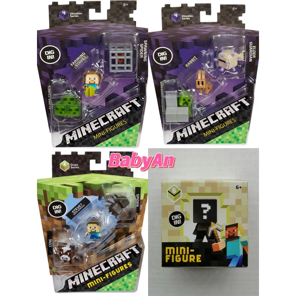 Minecraft Mini Figure 3-Pack ฟิกเกอร์ Minecraft ขนาดเล็ก 3 แพ็ค ...