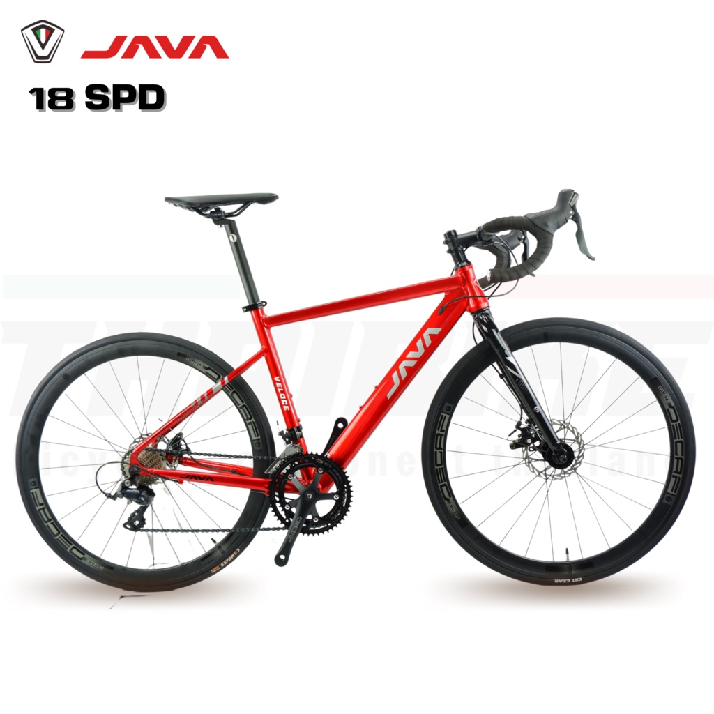 จักรยานเสือหมอบอลูมิเนียมดิสก์เบรค JAVA VELOCE 3D 18 สปีด | Shopee Thailand
