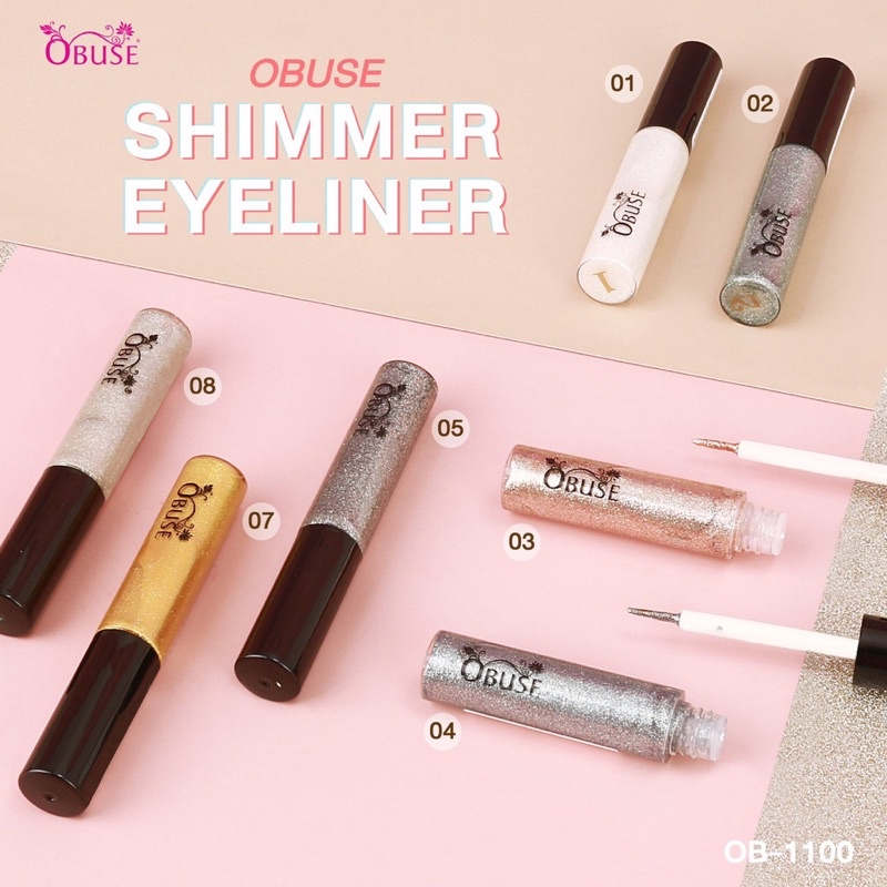 อายไลนเนอร์เนื้อวิ้ง OBUSE EYELINER SHIMMER โอบิวซ์ OB-1100 Gillter ...