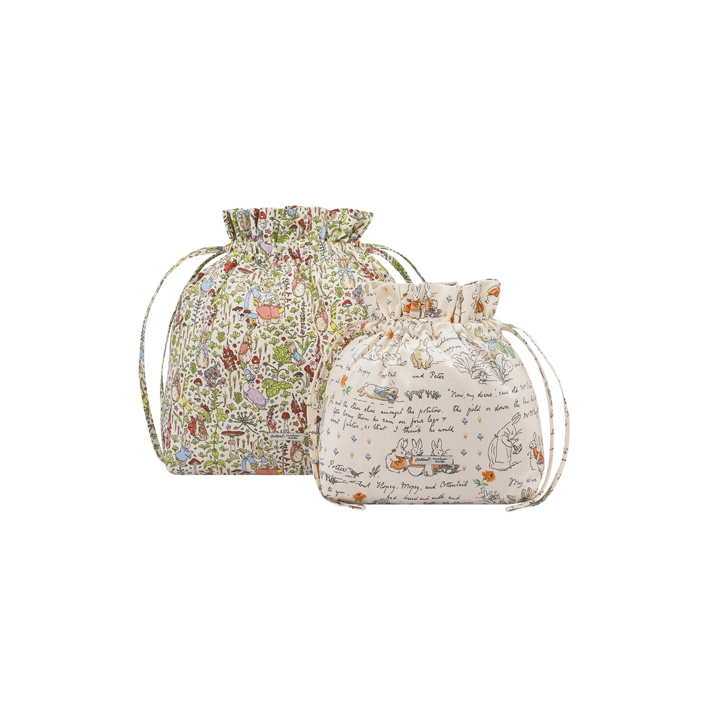 Cath Kidston The Little Hitch Pouches Peter Rabbit Garden Ditsy Cream ...
