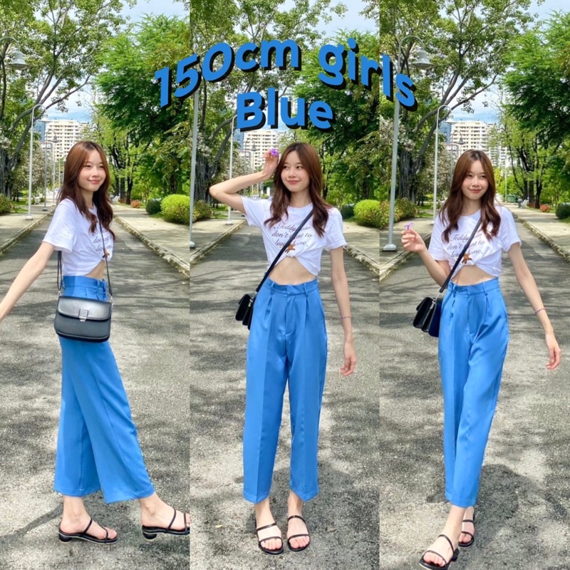 150cm girls ขายาว ทรงกระบอกใหญ่ ผ้านิ่มพริ้ว ใส่สบาย [playwork.store] (009-เปเป้) | Shopee Thailand