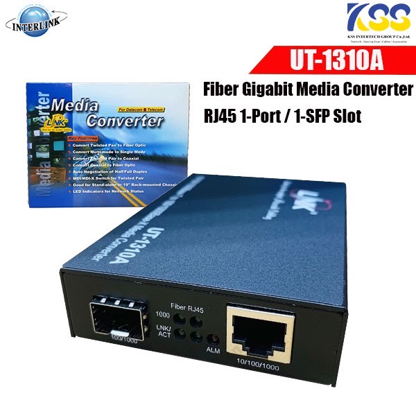 Link UT-1310A Fiber Gigabit Media Converter,10/100/1000 Mbps 1-Port RJ45, 1-SFP Slot ประกัน3ปี ...