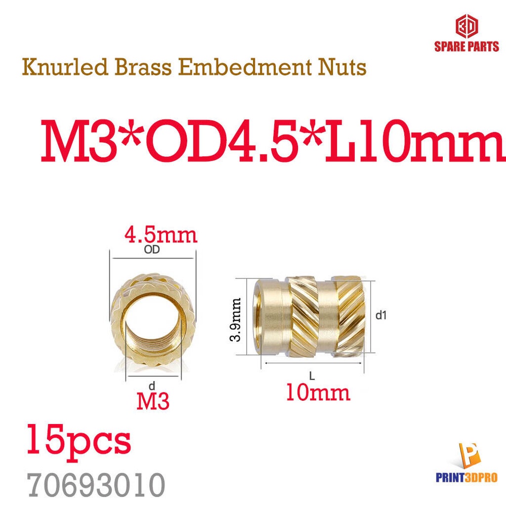 Screw nut M2 M2.5 M3 M4 M5 Knurled brass embedment nuts insert nut injection | Shopee Thailand
