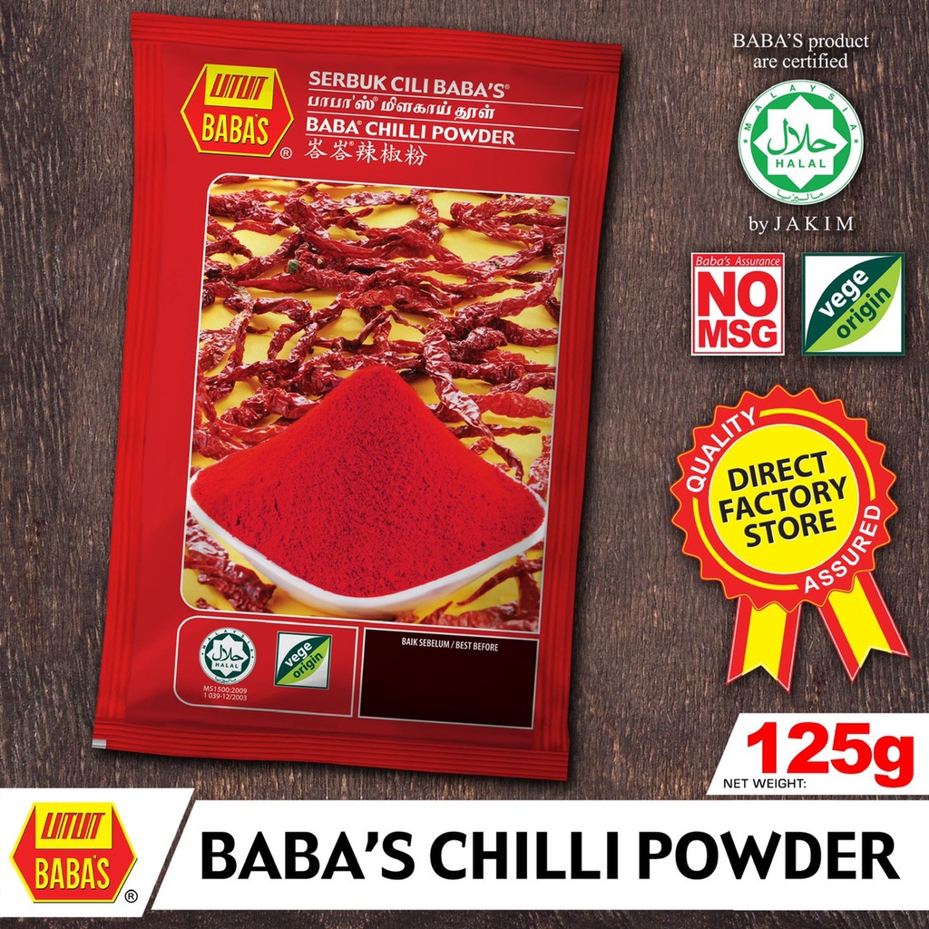 พริกแดงป่นบดละเอียด Baba Chilli Powder 峇峇辣椒粉 HALAL Product of Malaysia ...