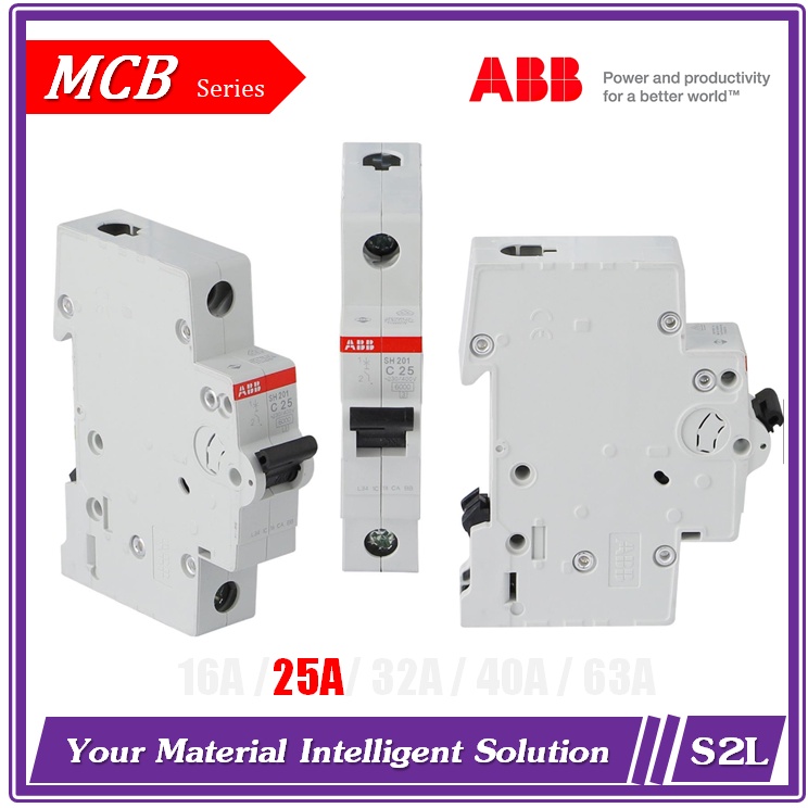 ABB SH201, 1P, 16A/25A/32A/40A/63A MCB ลูกย่อย เซอร์กิตเบรคเกอร์ 【สั่งเลยส่งเลย】** | Shopee Thailand