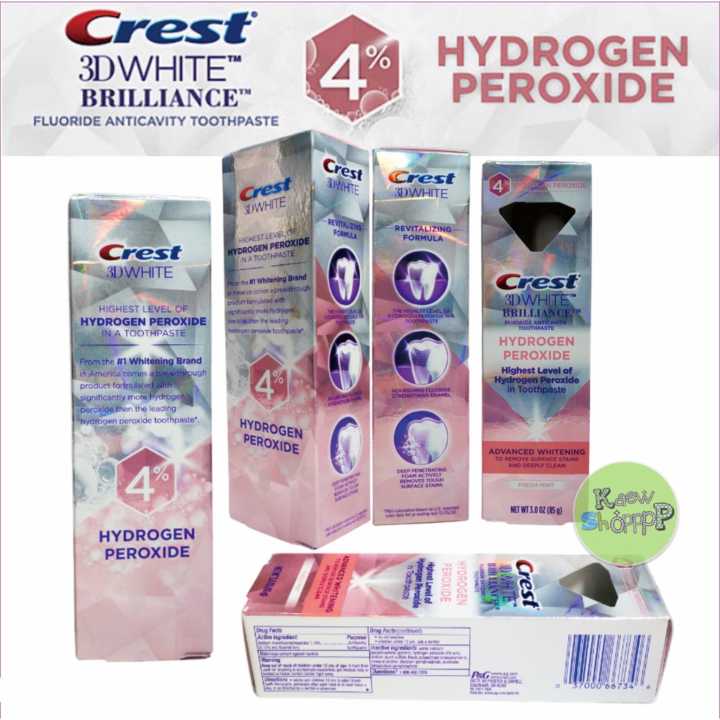[Exp Jun 24] Crest ยาสีฟัน 3D White Brilliance 4% Hydrogen Peroxide ...