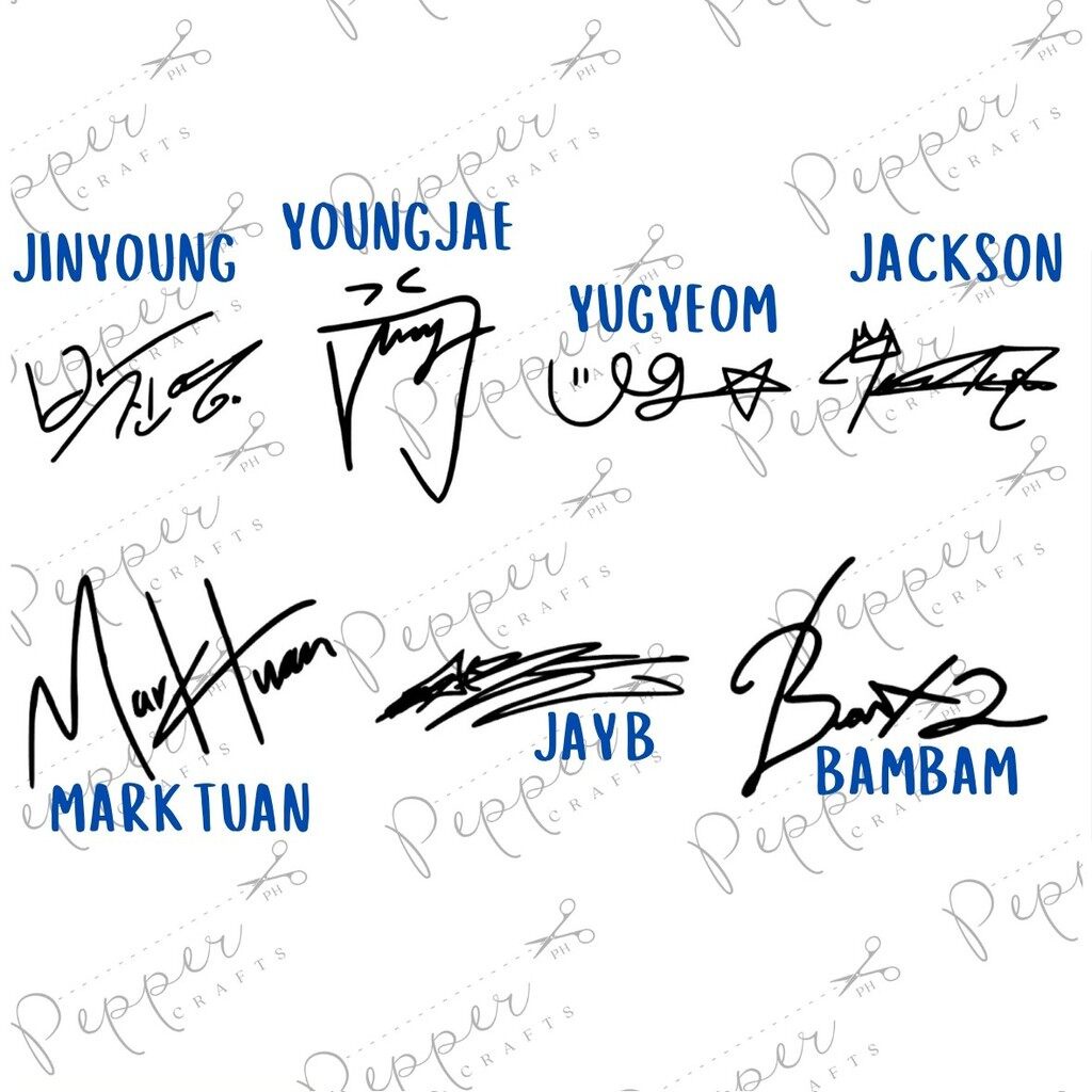สติ๊กเกอร์โฮโลแกรมลายเซ็น GOT7 GOT7 Signature Holographic Decals ...