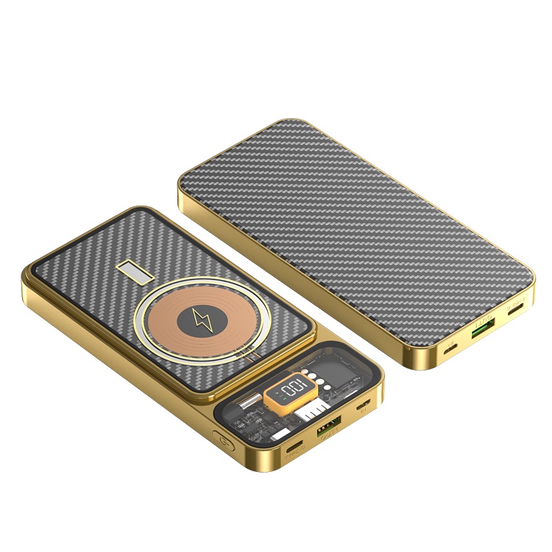 ใหม่ พาวเวอร์แบงค์ คาร์บอนไฟเบอร์ แม่เหล็กไร้สาย ชาร์จเร็ว 22.5W Y163 ...