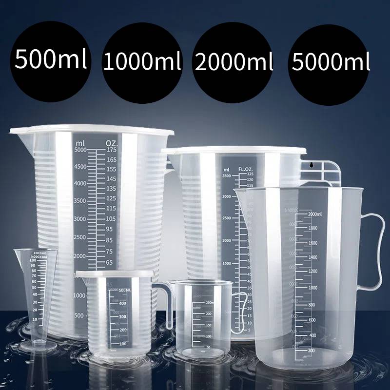 เหยือกตวงพลาสติก พร้อมฝาปิด ถ้วยตวงพลาสติกใส บิ๊กเกอร์ขนาด 2000ml 5000ml | Shopee Thailand