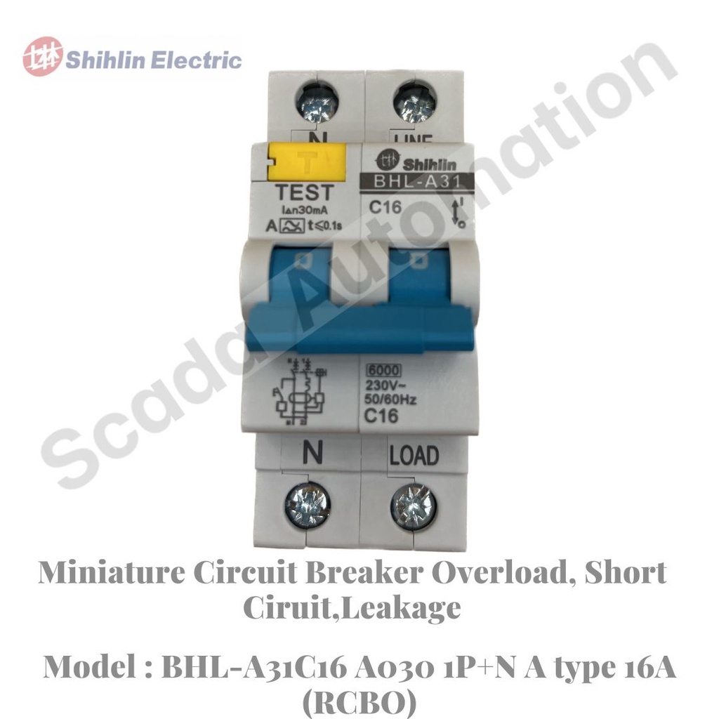 BHL-A31C16A030 1P+N A TYPE 16 A (RCBO) | Shopee Thailand