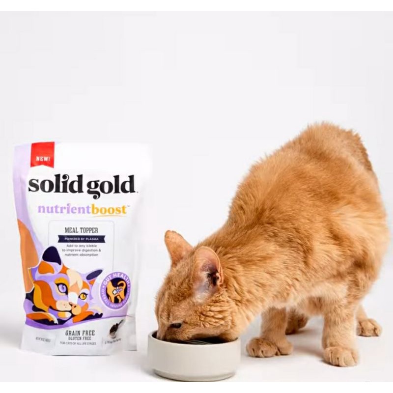 อาหารแมว solid gold เกรดโฮลิสติก Solid Gold Nutrient Boost Grain-Free Cat Food Topper, 16-oz ...