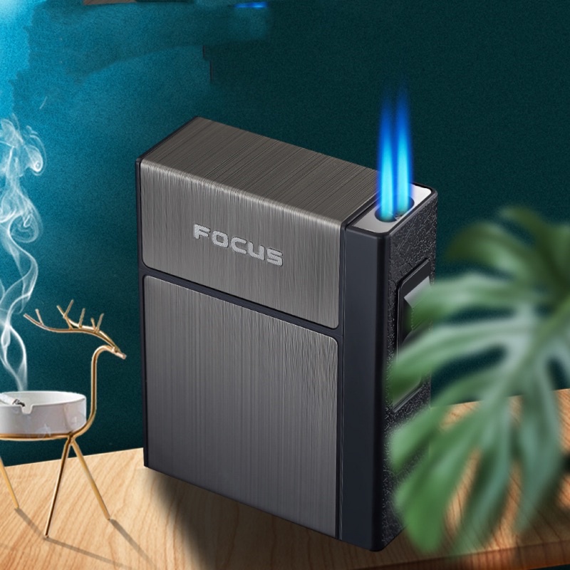 FOCUS 2in1ไฟแช็ก&กล่องใส่บุหรี่ (20ม้วน) แบบเติมแก๊สได้ รุ่น 035F-1 แบบ ...