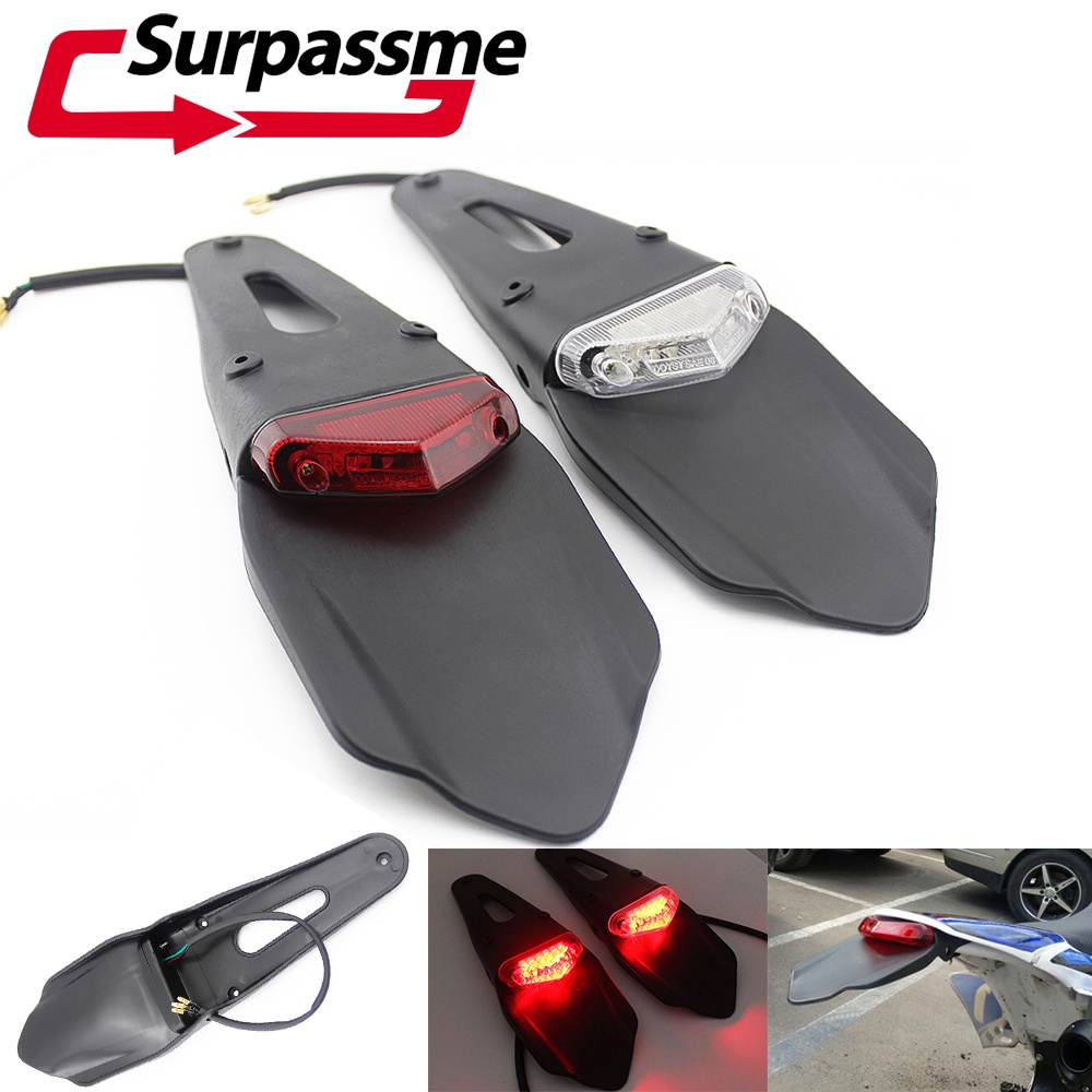 Motorcycle Tail Light Rear Fender License Plate Bracket Holder With 12 ...