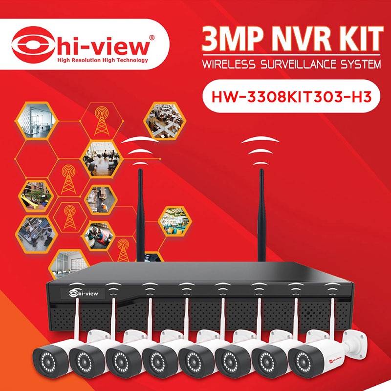 Hi-view Camera WiFi HD 3 MP รุ่น HW-3308KIT303-H3 (8ตัว) รุ่นใหม่ล่าสุด ...