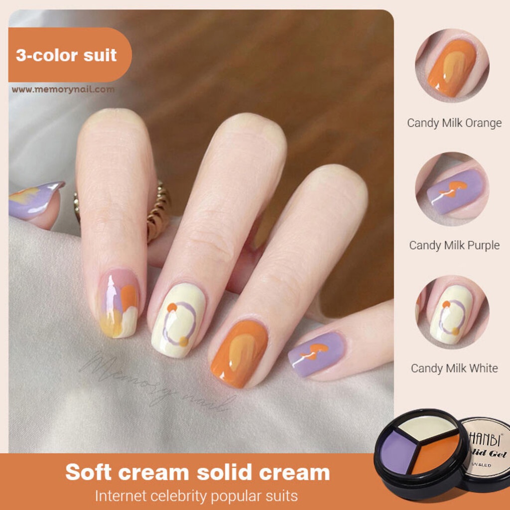 [ พุดดิ้ง เจล ตลับ3สี HANBI ] Solid Nail Polish สีทาเล็บเจล ถูกใจ ถูก ...
