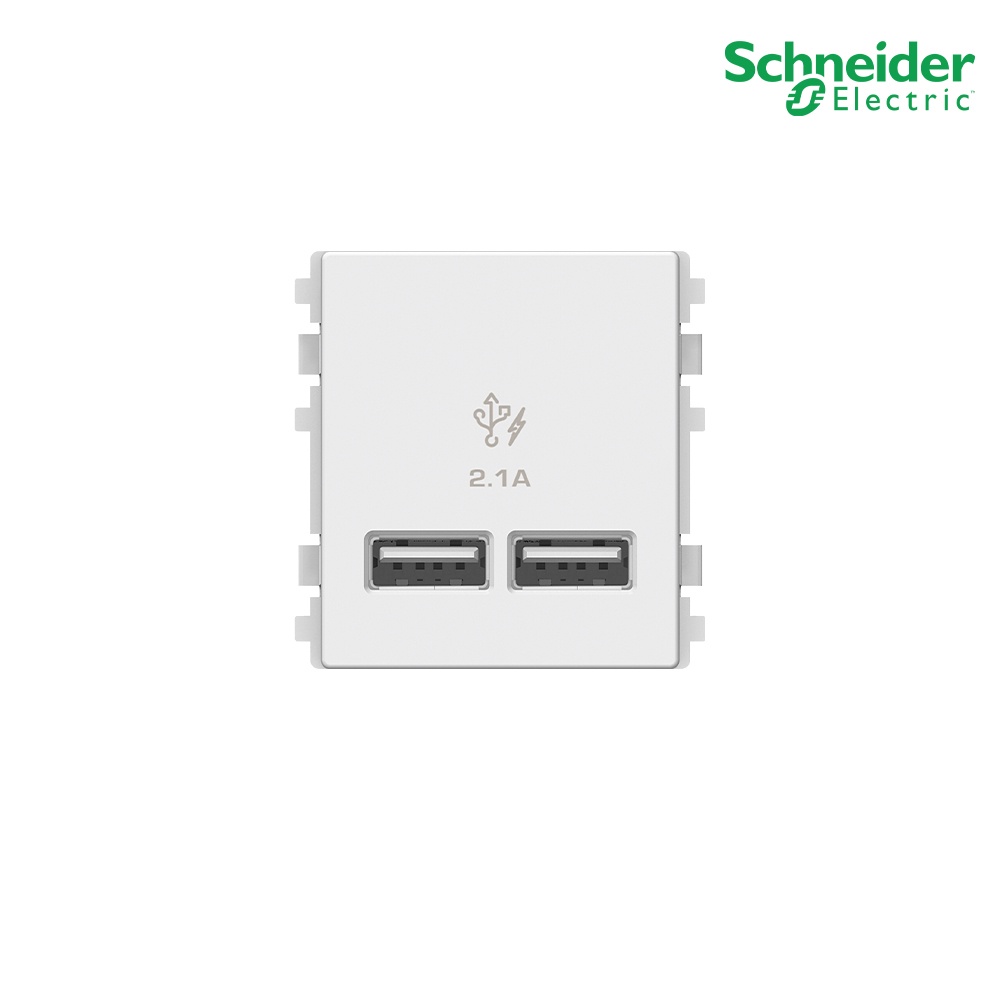 Schneider Electric : เต้ารับ USB 2.1A 2 ช่องสีขาว รุ่น ZENcelo - ชไน ...