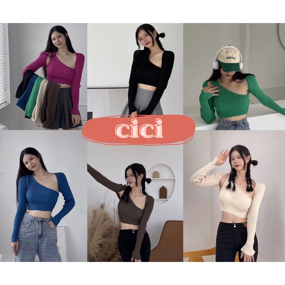 ส่งทันที Cici (NO.A1178) SET 2 ชิ้นเสื้้อคลุม+สายเดี่ยวข้างเดียว เซทนี้คือสวยปังมากสีชัดแจ่มจับ ...