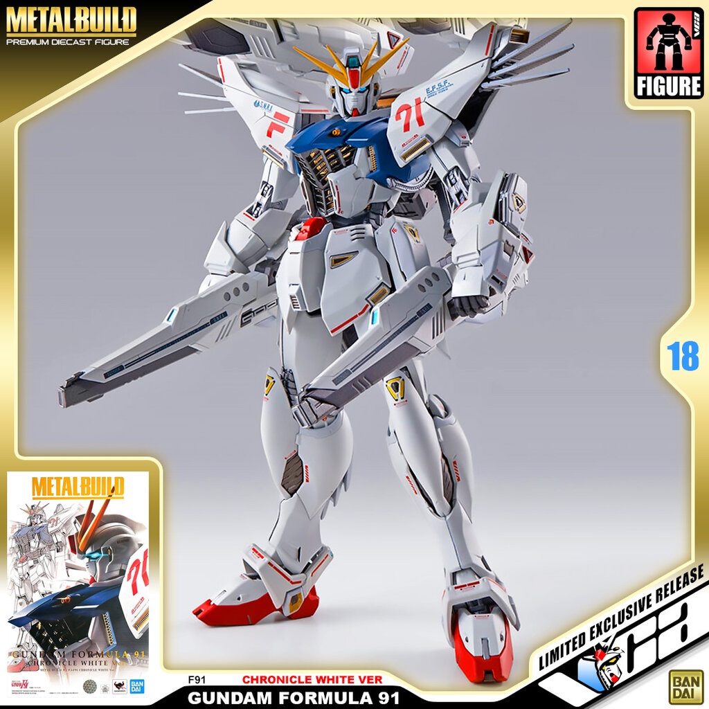 ⭐️ PREMIUM BANDAI PB TAMASHII NATIONS METAL BUILD MB GUNDAM FORMULA 91 F91 CHRONICLE WHITE VER ...