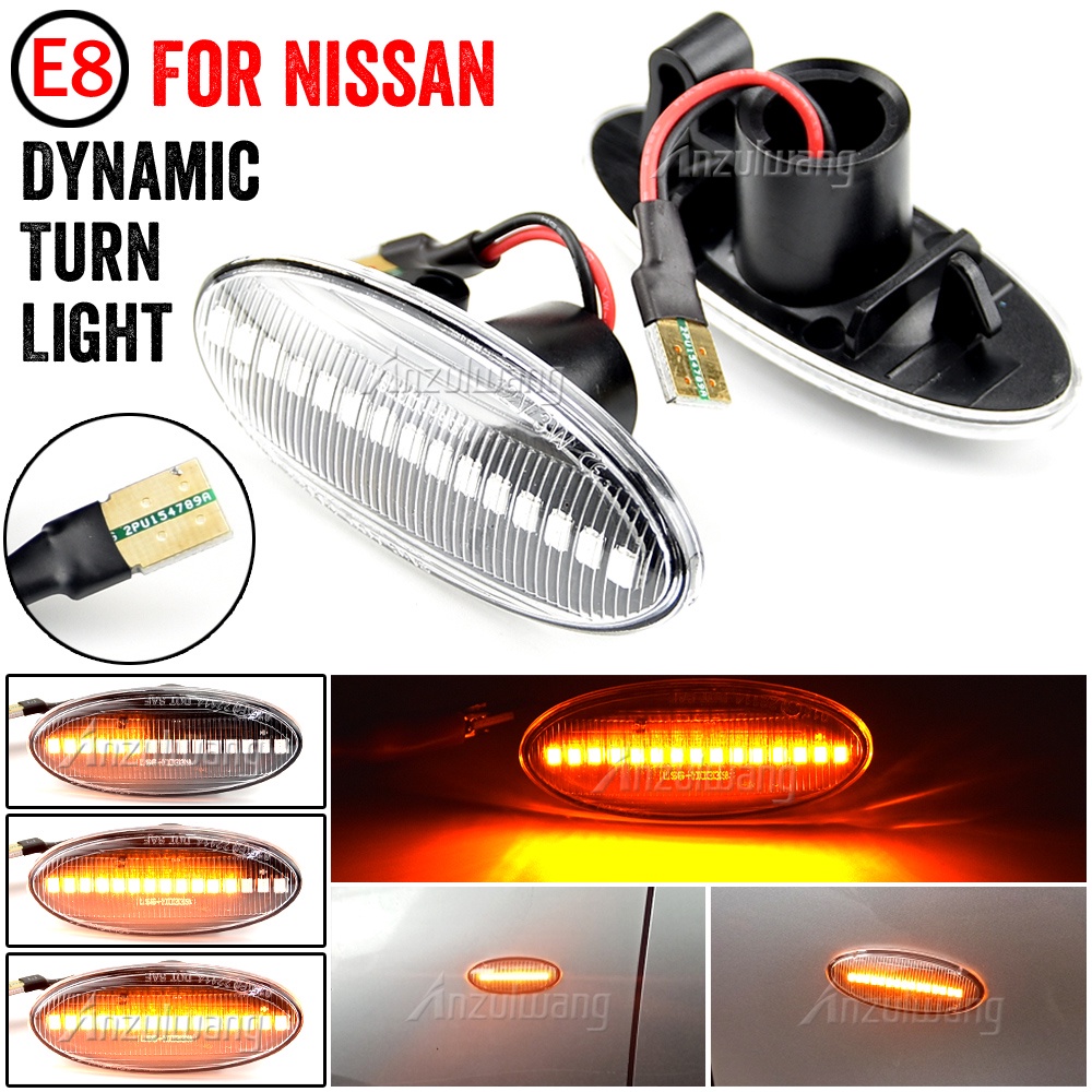 รถด้านข้าง Marker ไฟแบบไดนามิกไฟเลี้ยว LED สำหรับ Nissan Qashqai J10 X-Trail T31 Cube Juke Leaf ...