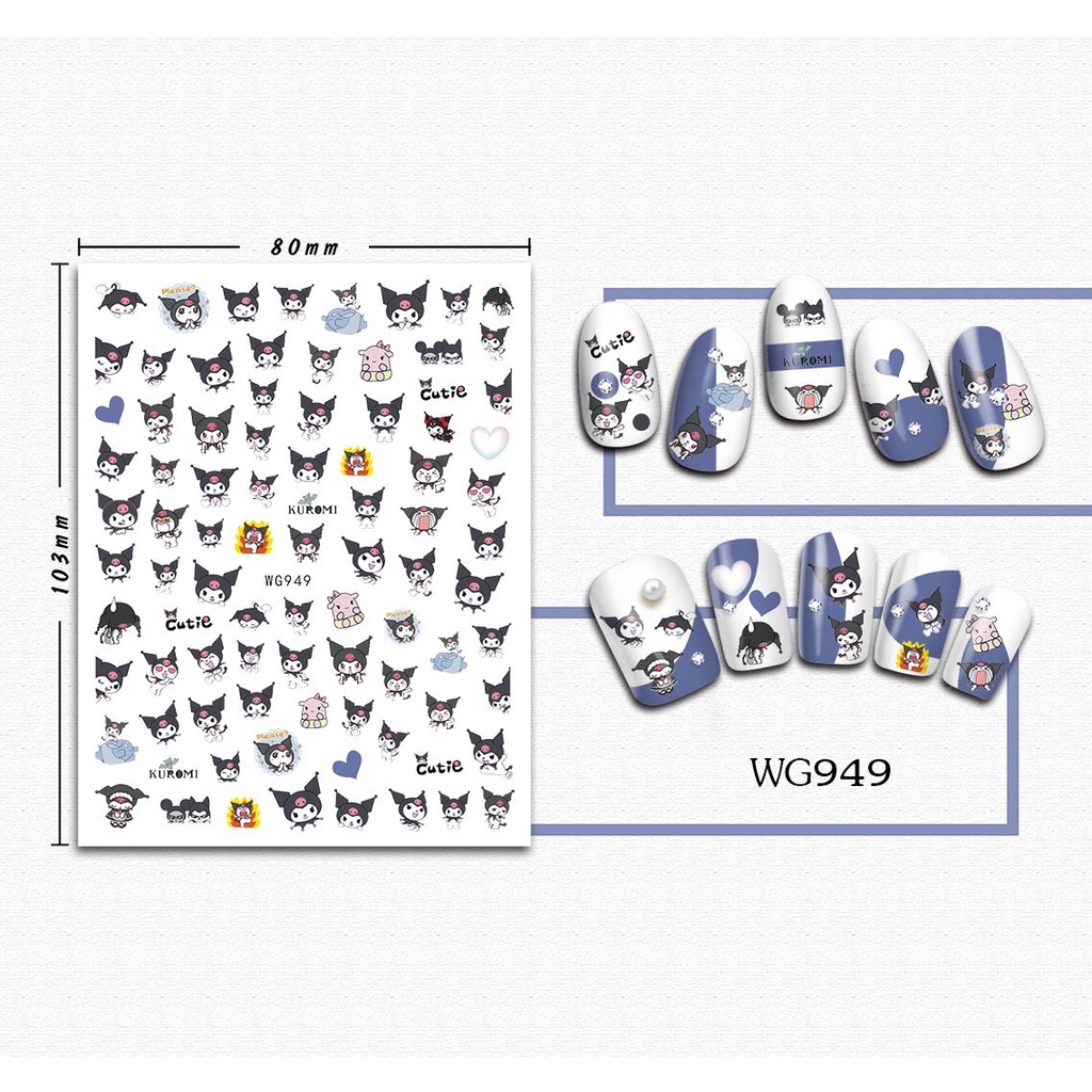 WG Sale !! สติ๊กเกอร์แปะเล็บ ลายดอกไม้ การ์ตูนน่ารักๆ ลอกแปะติดได้เลย ...