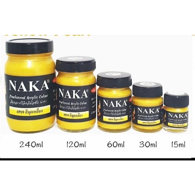 15 30ml สีมุกอะคริลิค NAKA อิมัลชั่น นาคา สีทาพญานาค สีทาวัด สีทอง สีเงิน สีน้ำเงิน สีบานเย็น สี ...