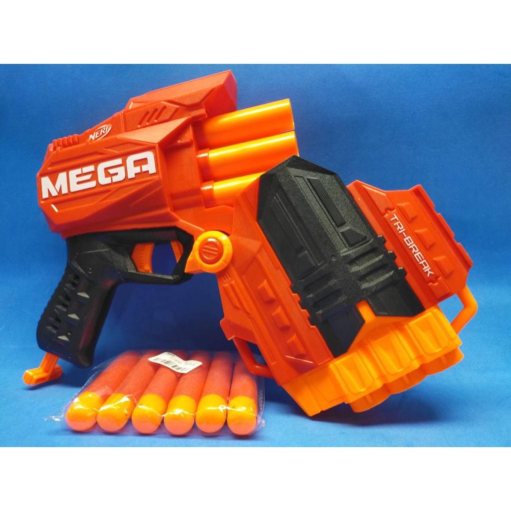 nerf Mega Tri Break ของแท้ มือสอง ยิงดีสภาพสวย โหลดใส่กระสุนอย่างเท่ห์ ...