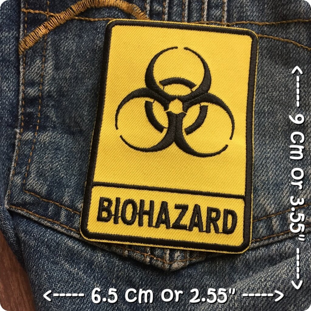 Biohazard ตัวรีดติดเสื้อ อาร์มรีด อาร์มปัก ตกแต่งเสื้อผ้า หมวก กระเป๋า แจ๊คเก็ตยีนส์ Badge ...