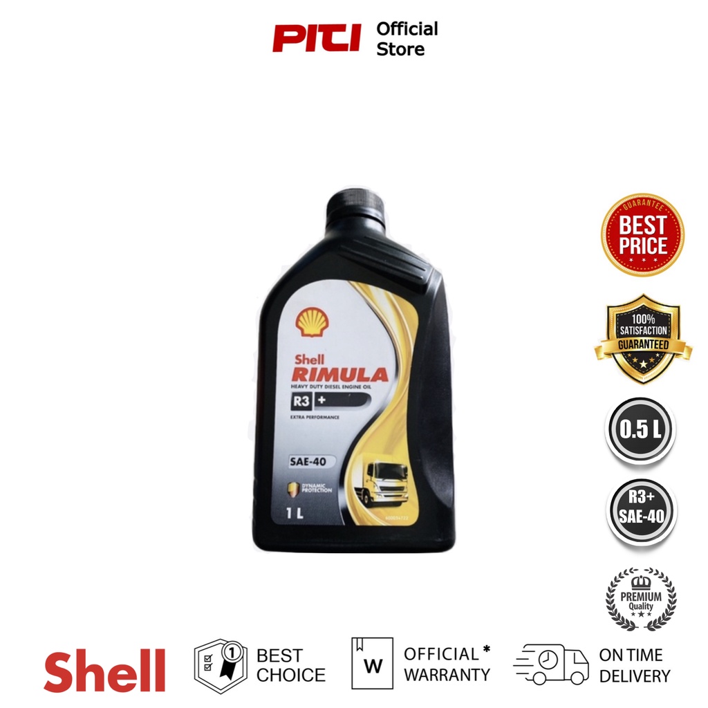 Shell Rimula R3+ SAE-40 1ลิตร น้ำมันเครื่องสำหรับรถยนต์ดีเซลบรรทุกงาน ...