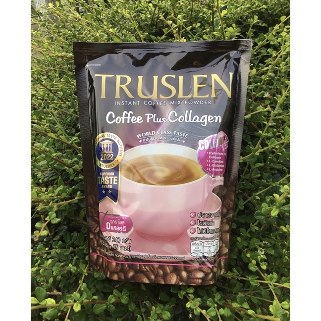 TRUSLEN COFFEE PLUS COLLAGEN ทรูสเลน คอฟฟี่ พลัส คอลลาเจน (1 ถุงมี 15 ...