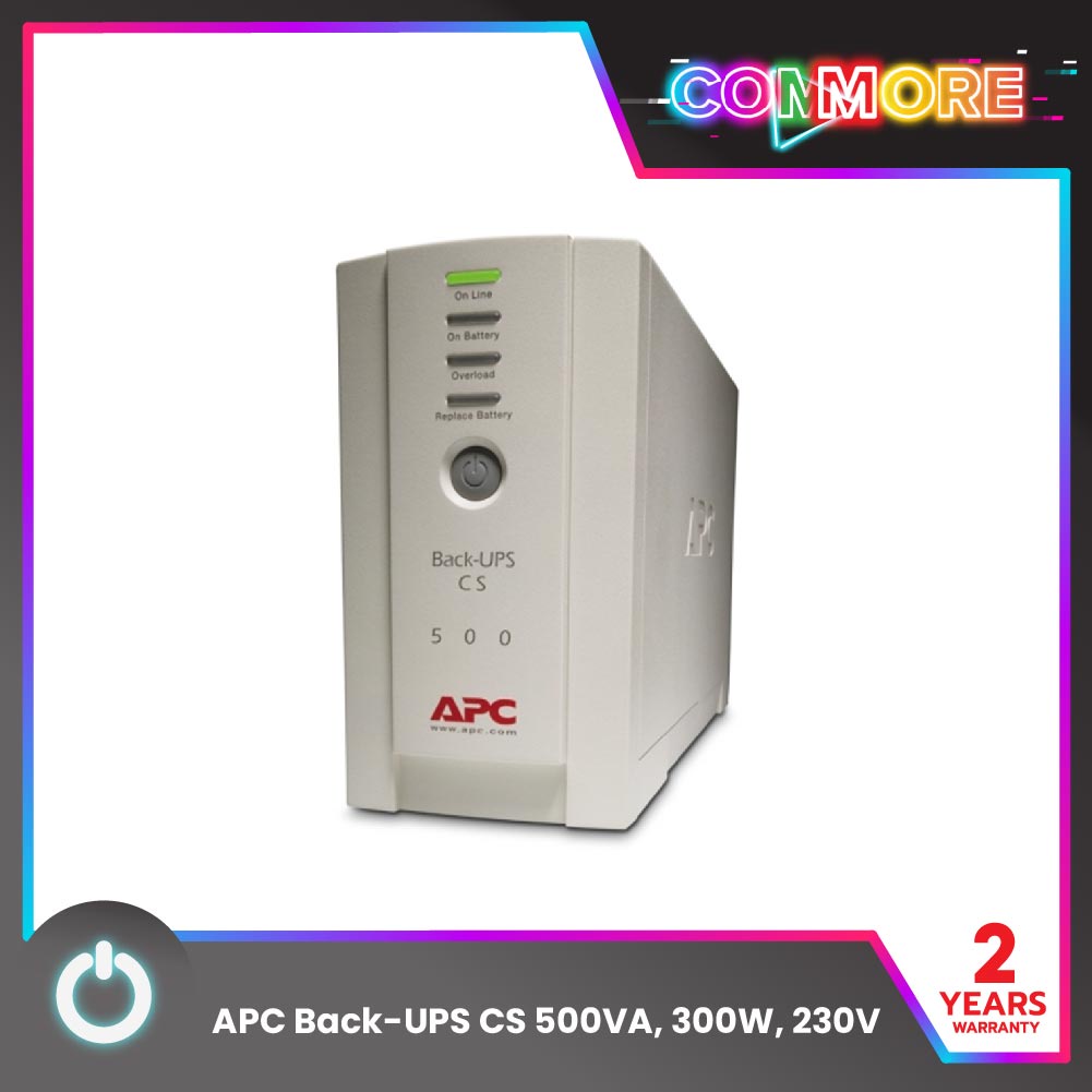 APC Back-UPS CS 500VA (เครื่องสำรองไฟ) กำลังไฟ 300W, 230V ระบบ Standby ...