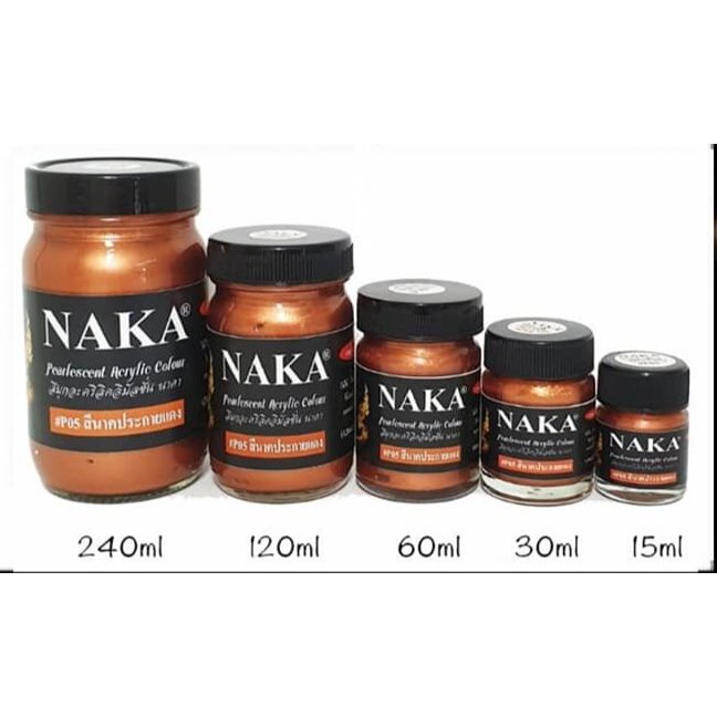 15 30ml สีมุกอะคริลิค NAKA อิมัลชั่น นาคา สีทาพญานาค สีทาวัด สีทอง สีเงิน สีน้ำเงิน สีบานเย็น สี ...