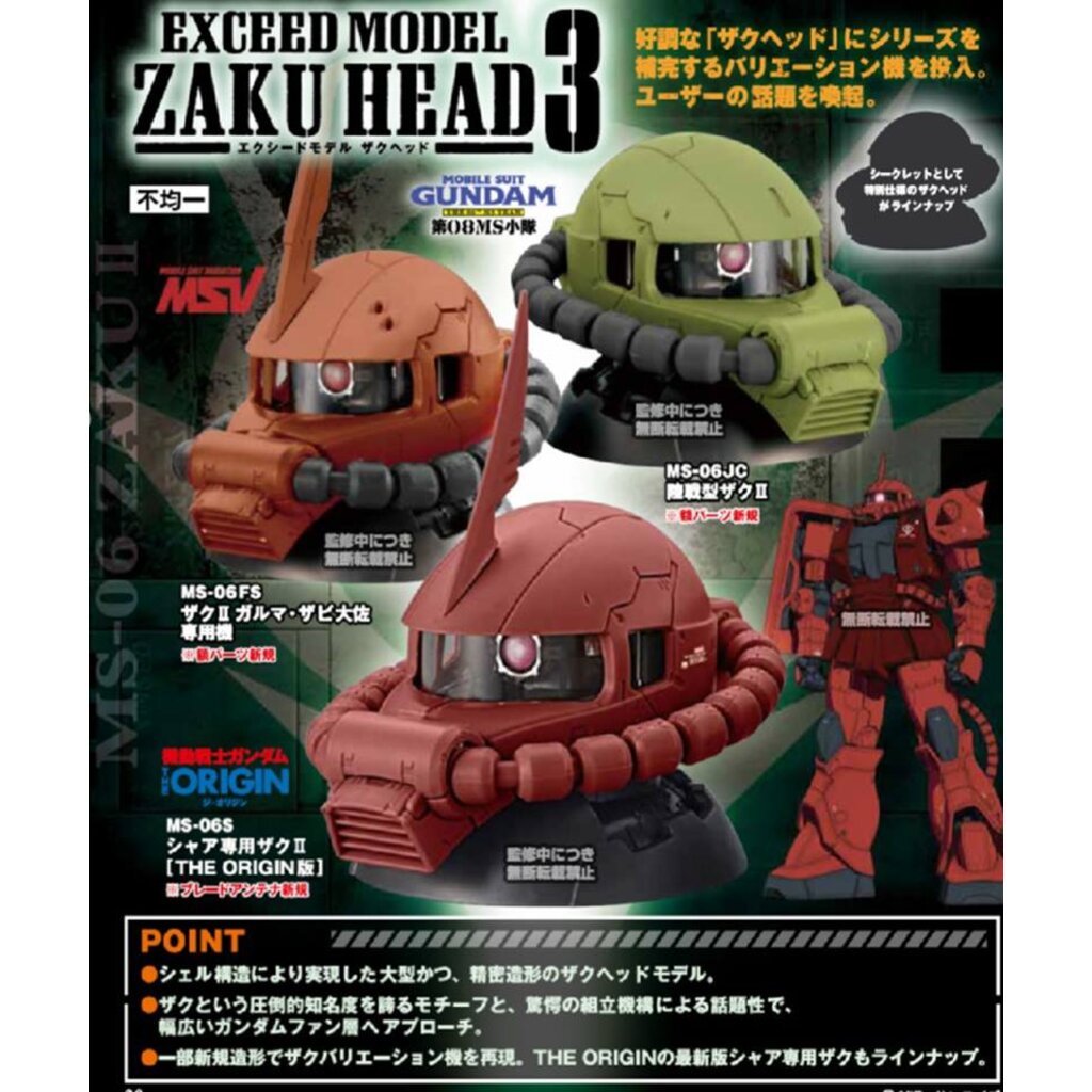 601202 GD EXCEED MODEL ZAKU HEAD 3 (3หัว/set) | Shopee Thailand