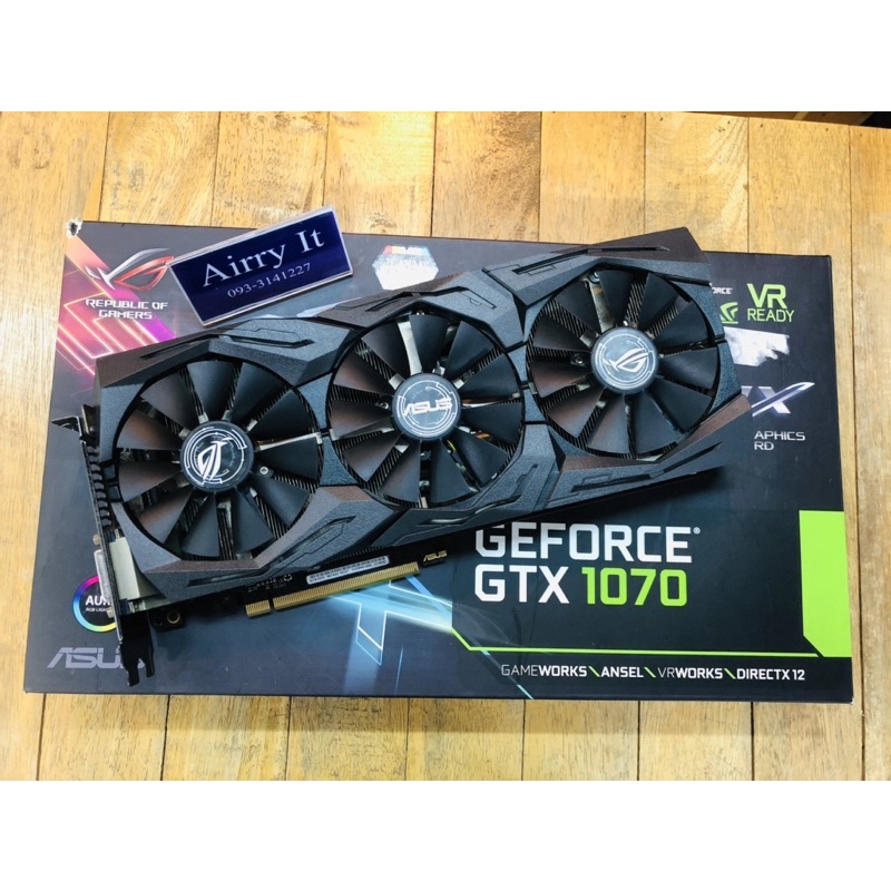 การ์ดจอ Gtx1070 8gb oc Rog มีไฟ 3พัดลม มือสองของแท้ ต่อไฟ 8+8 pin | Shopee Thailand
