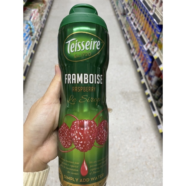 Raspberry Syrup ( Brand Teisseire ) 600 Ml. น้ำหวานเข้มข้น กลิ่น รัลป ...
