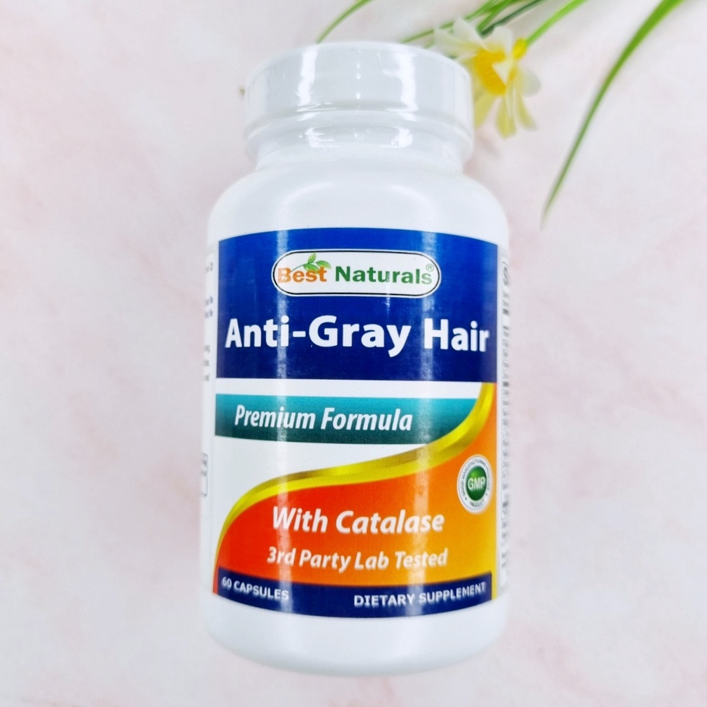 [Best Naturals®] Anti-Gray Hair with Catalase 60 Capsules อาหารเสริม ...