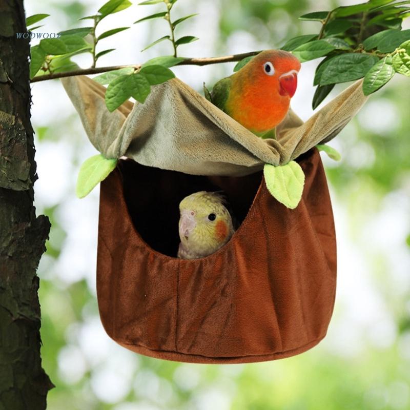 lucky Parrots Nest House Cozy Bird Cage Hanging Hammock Birds Hut Bird ...