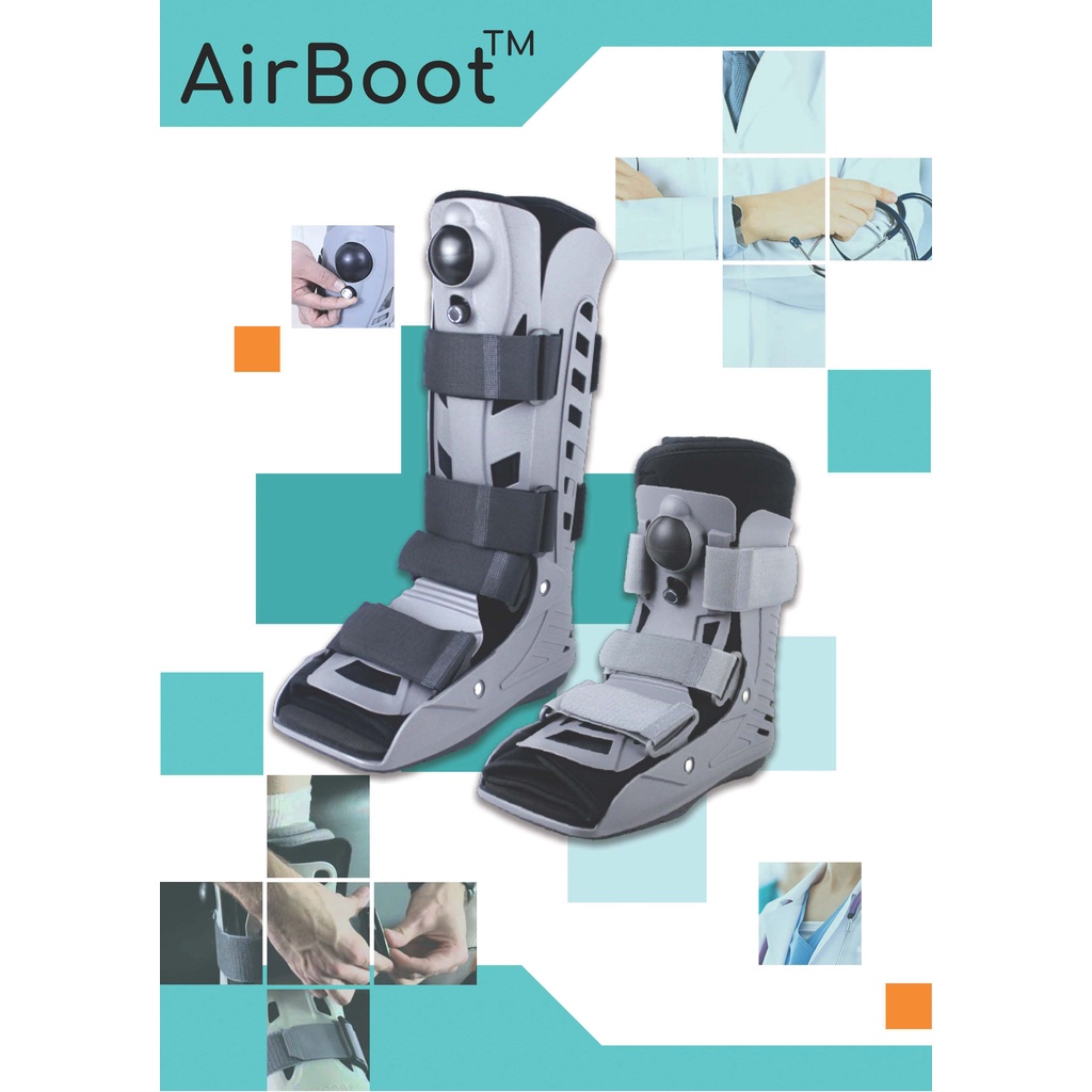 AIR BOOT (แบบยาว) รองเท้าสำหรับคนกระดูกเท้าแตกแบบมีปั๊มลมแบบยาว Air ...
