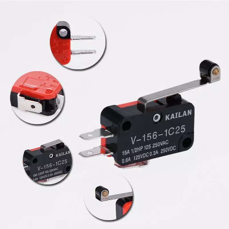 S V-156-1C25 15A Microสวิทช์,ปุ่มSPDT Momentary Snap Action Limit Switch,สวิทช์ | Shopee Thailand