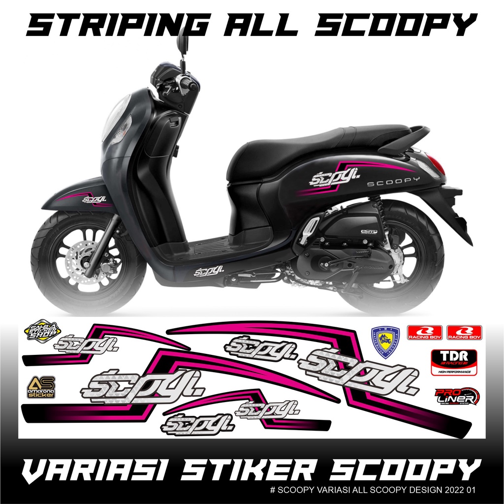 Hitam All SCOOPY VARIATION SCOOPY STICKERS - สีชมพู BASIC BLACK SCOOPY ...